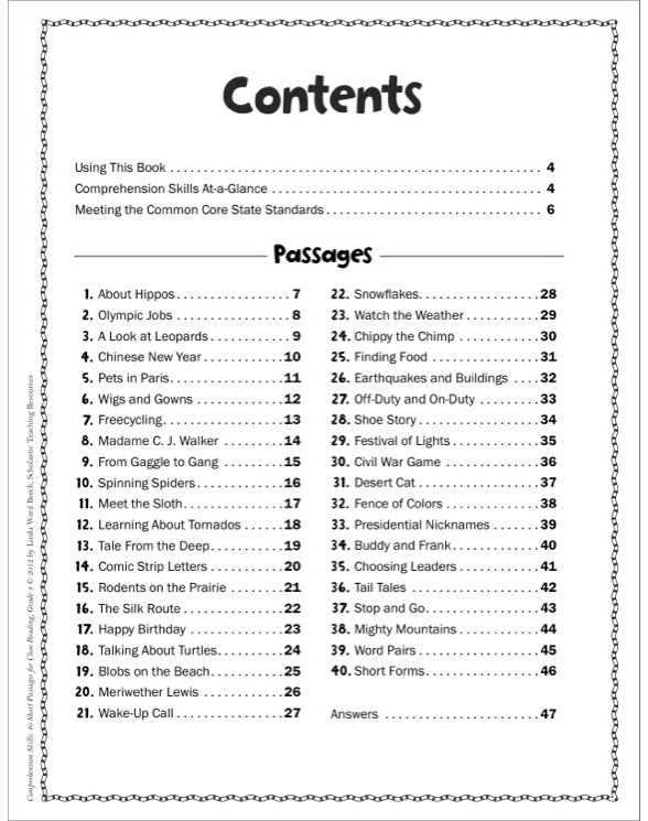 Printables Short Comprehension Passages For Grade 4 Tempojs Thousands 