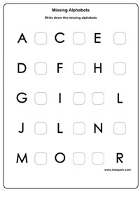 Printables. Missing Letter Worksheets. Tempojs Thousands of Printable ...