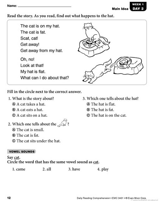 Printables. Reading Comprehension Grade 1. Tempojs Thousands of ...